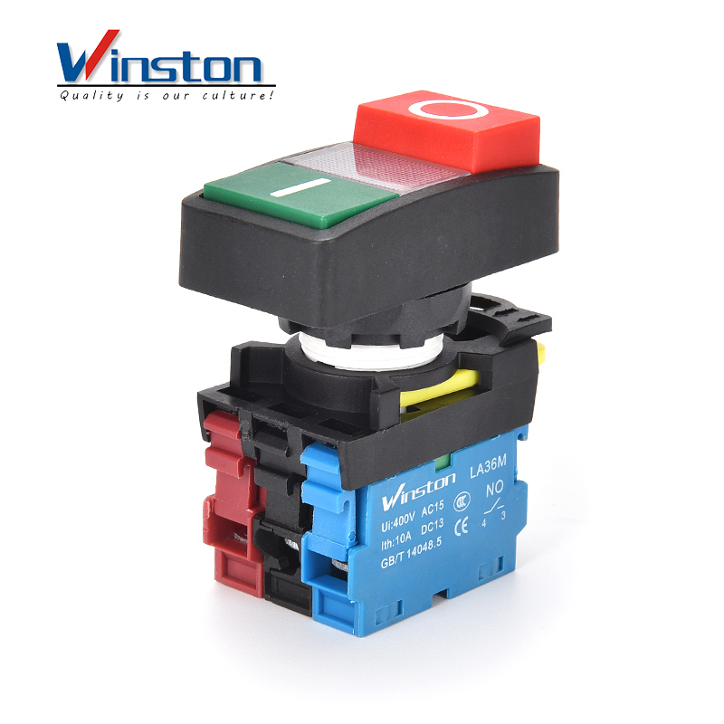 LA36M series Black Square Self-Reset Double-button Switch - Yueqing ...